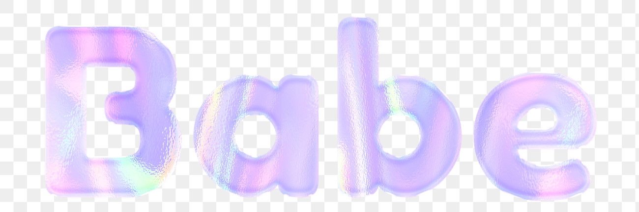 Babe png word sticker holographic | Free PNG Sticker - rawpixel