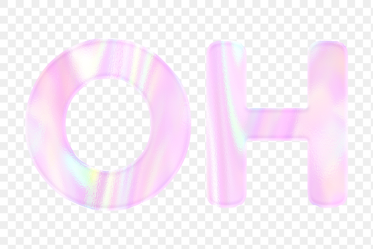 Oh text png holographic pink | Free PNG Sticker - rawpixel
