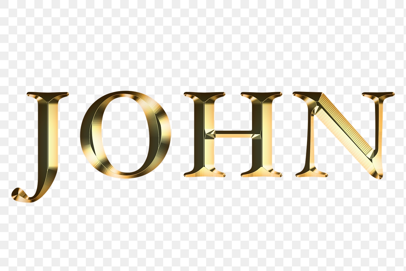 John typography in gold effect | Free PNG Sticker - rawpixel