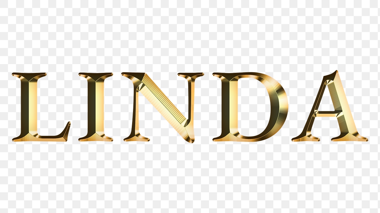 Linda typography in gold effect | Free PNG Sticker - rawpixel