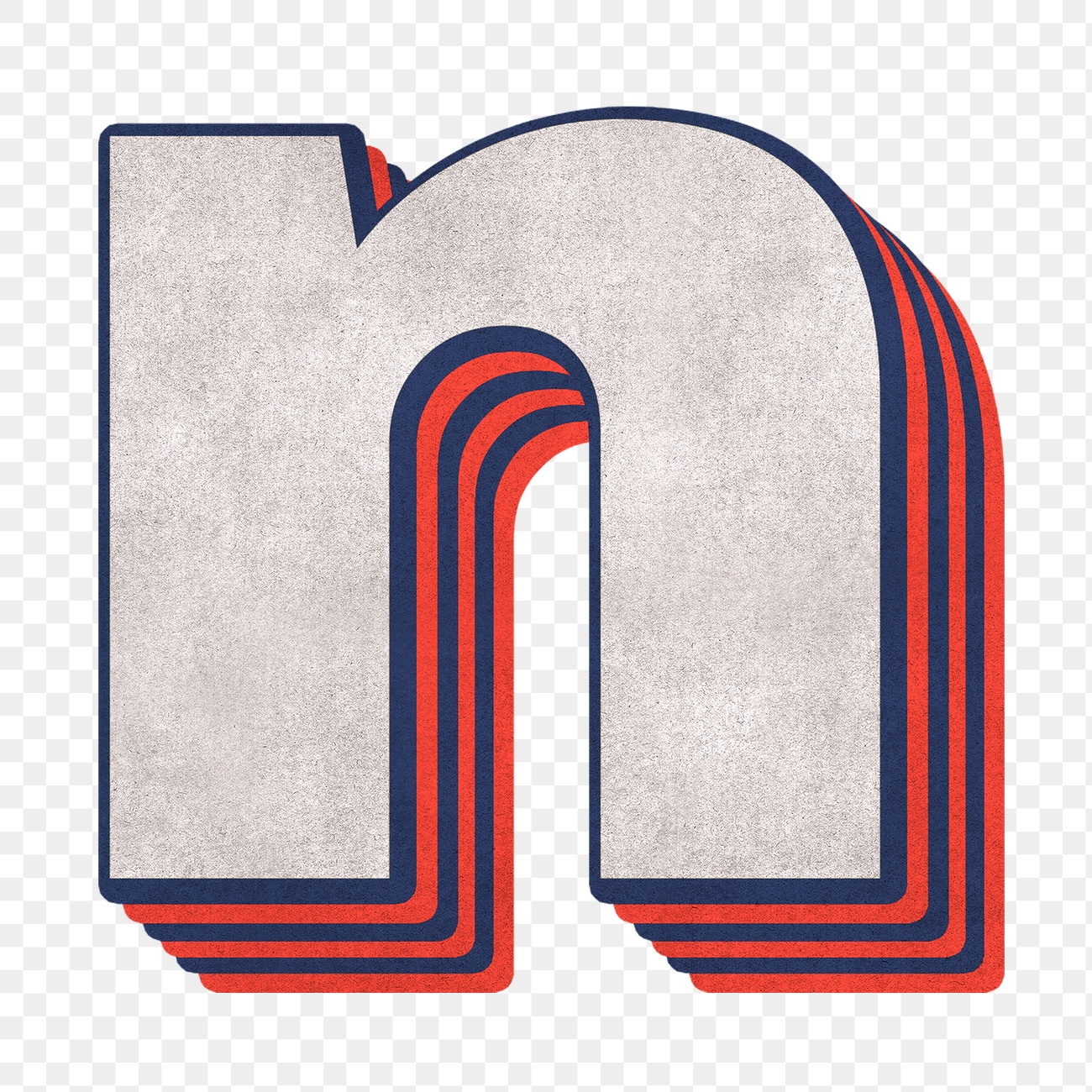 n alphabet layered effect png | Premium PNG Sticker - rawpixel