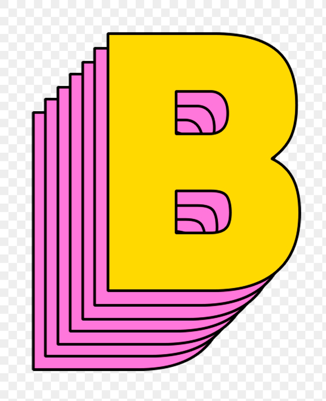 Layered capital b png stylized | Premium PNG Sticker - rawpixel