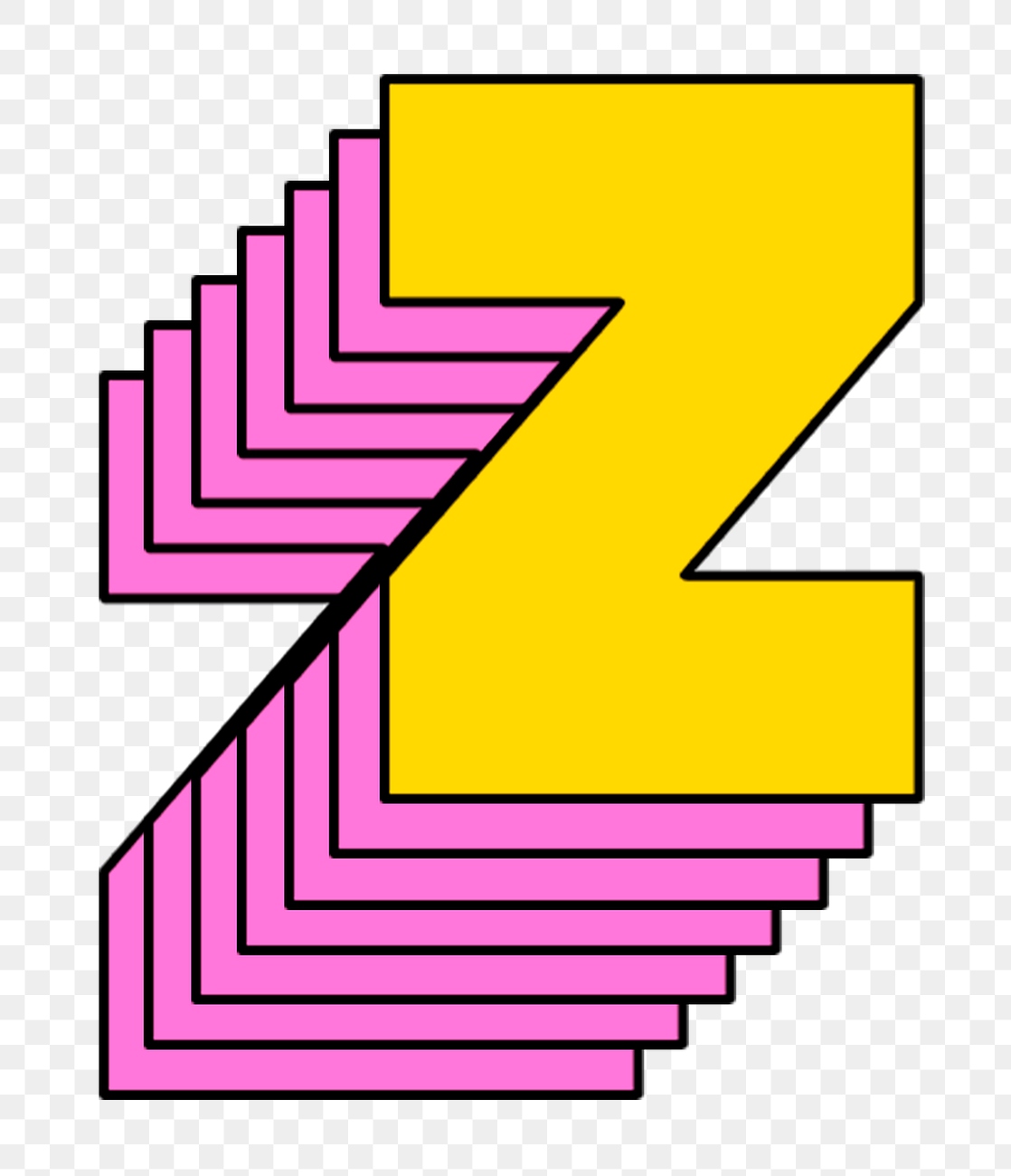 Layered character z png stylized | Free PNG Sticker - rawpixel