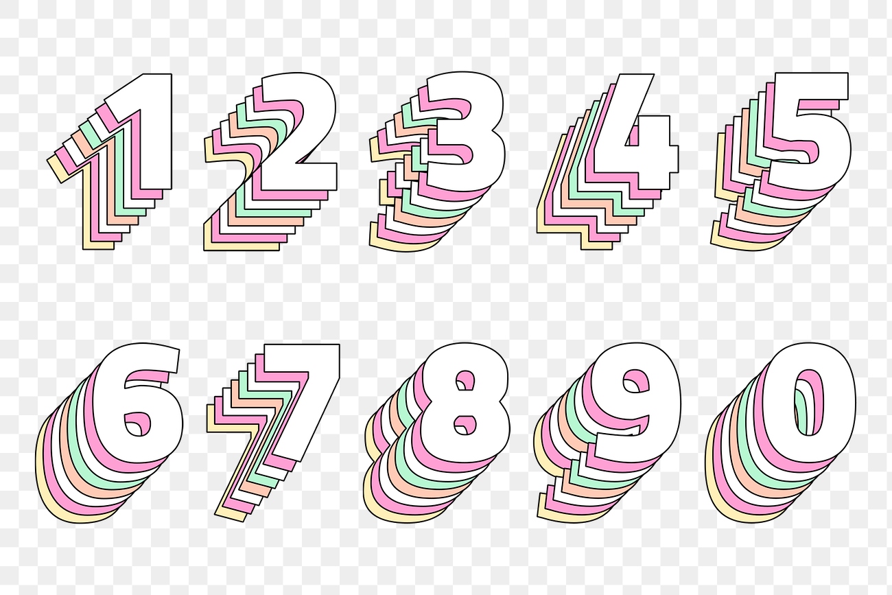 Layered number set png pastel | Premium PNG - rawpixel