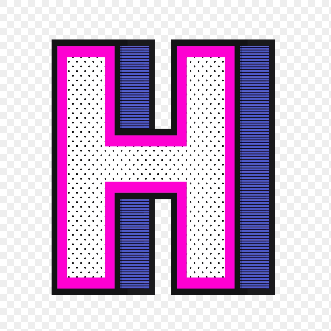 Alphabet H png isometric halftone | Premium PNG Sticker - rawpixel