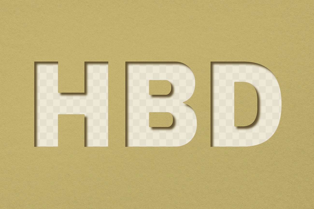 Png word HBD paper cut | Premium PNG - rawpixel