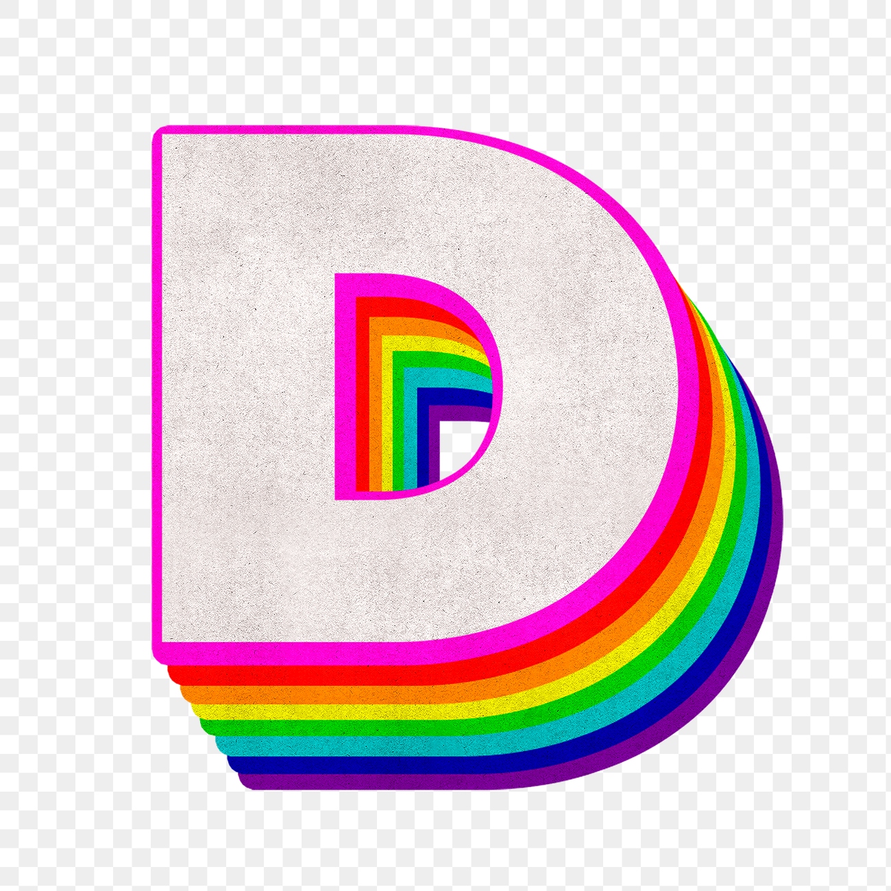 Png letter d rainbow typography | Free PNG Sticker - rawpixel