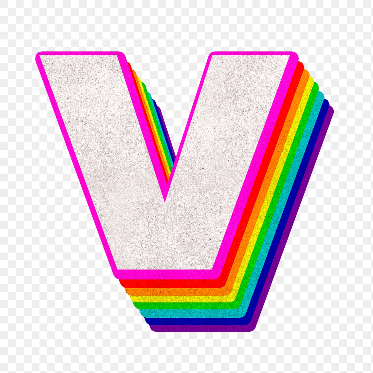 Png letter v rainbow typography | Free PNG Sticker - rawpixel