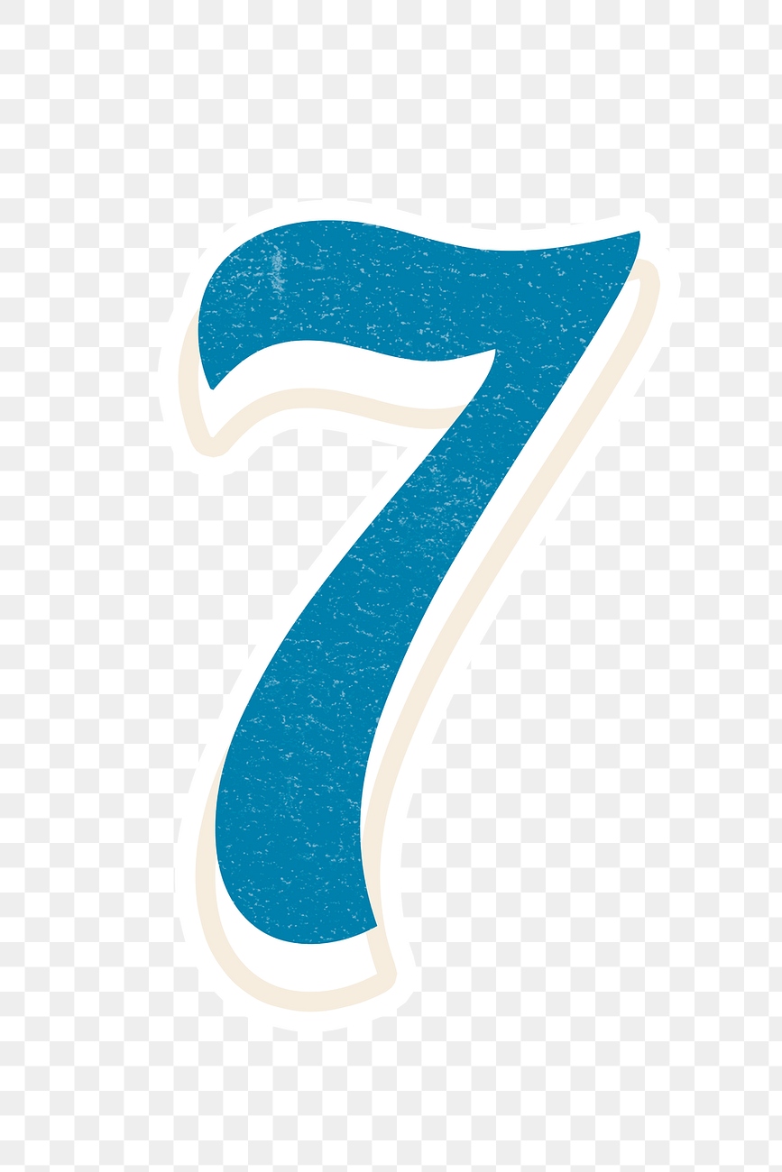Png retro number 7 bold | Free PNG Sticker - rawpixel