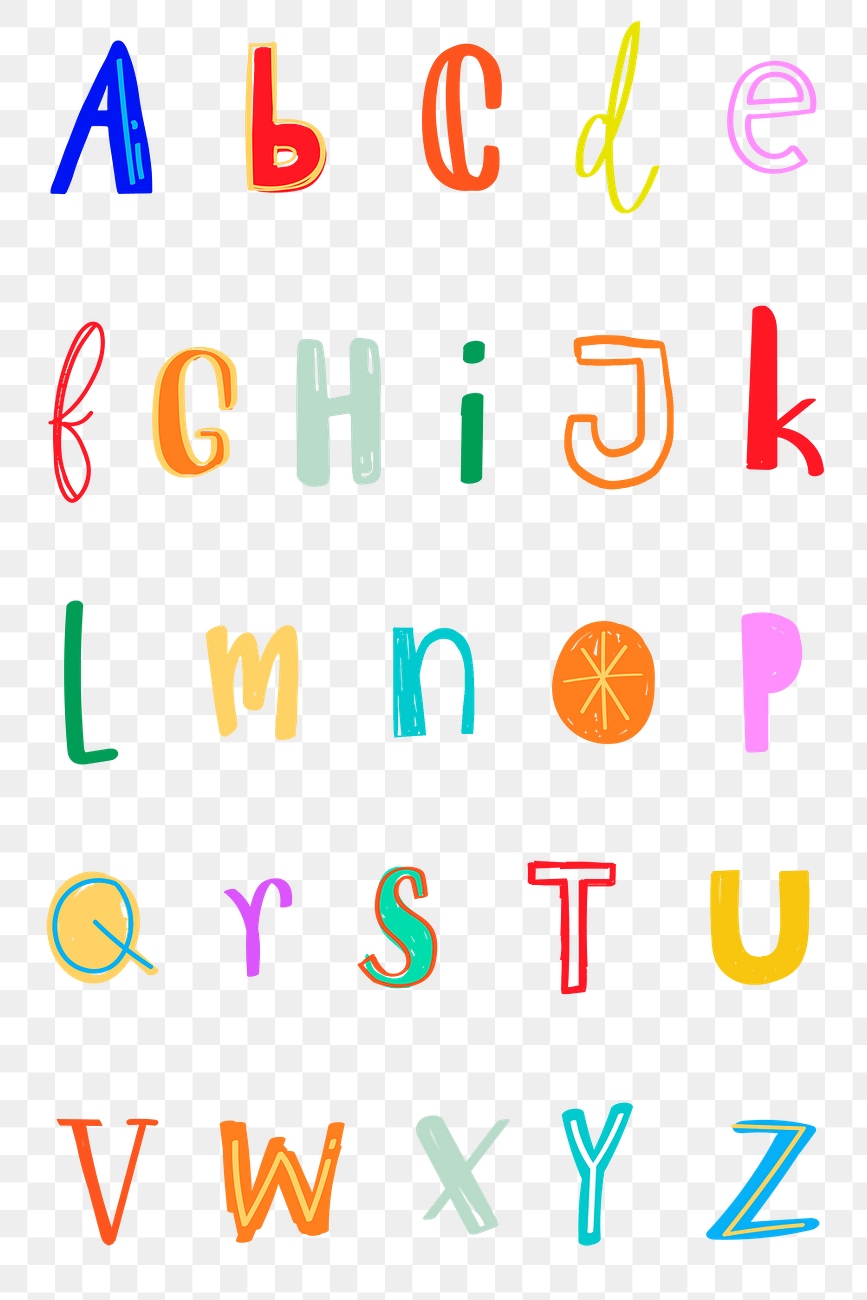 Alphabet png font doodle style | Premium PNG - rawpixel