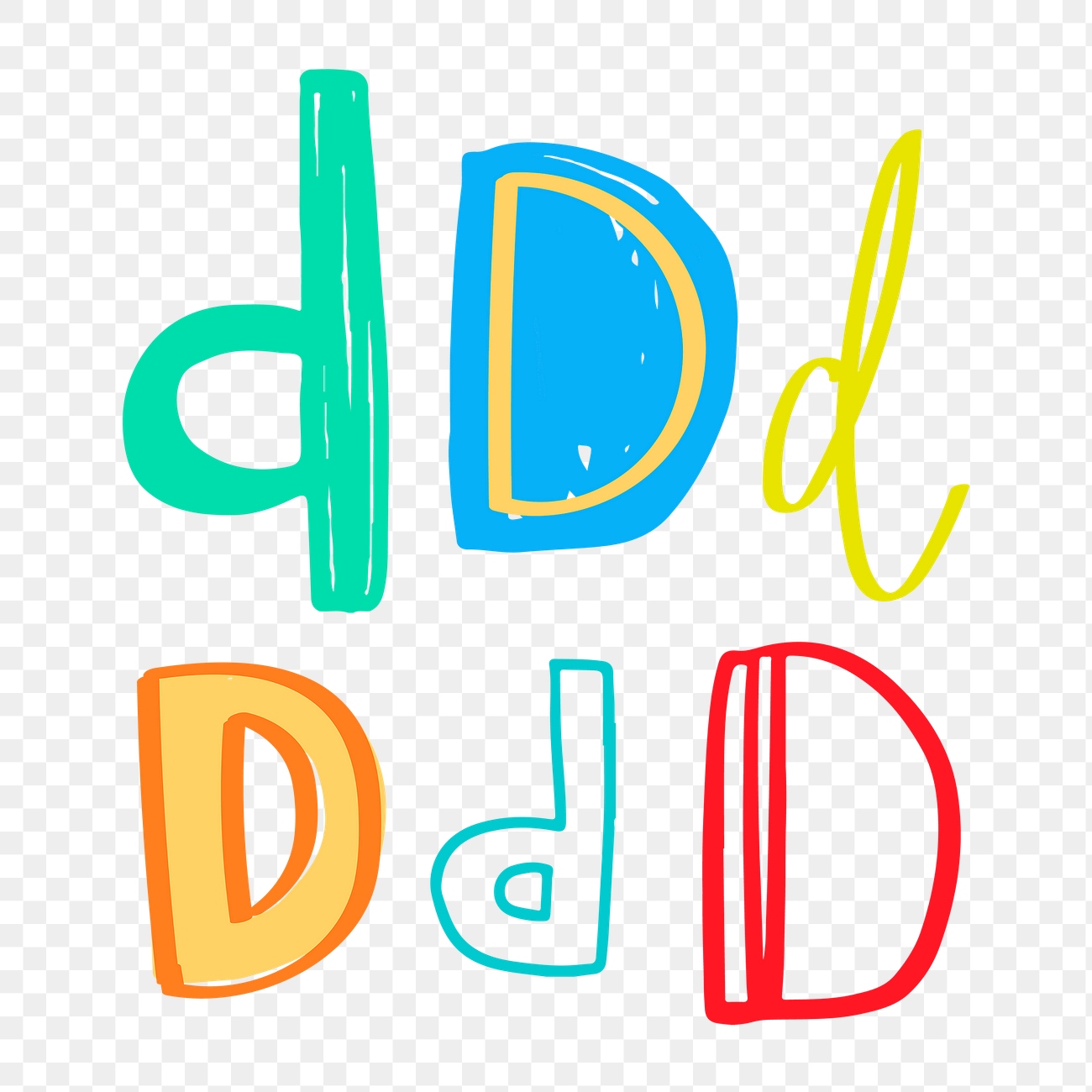 Letter D doodle png typography | Premium PNG - rawpixel