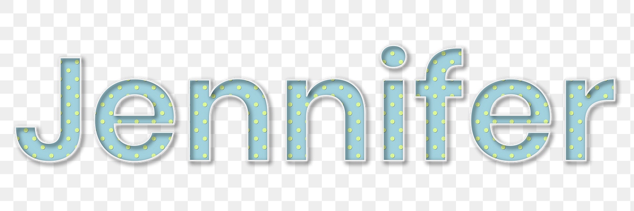 Jennifer png typography pastel font | Premium PNG Sticker - rawpixel