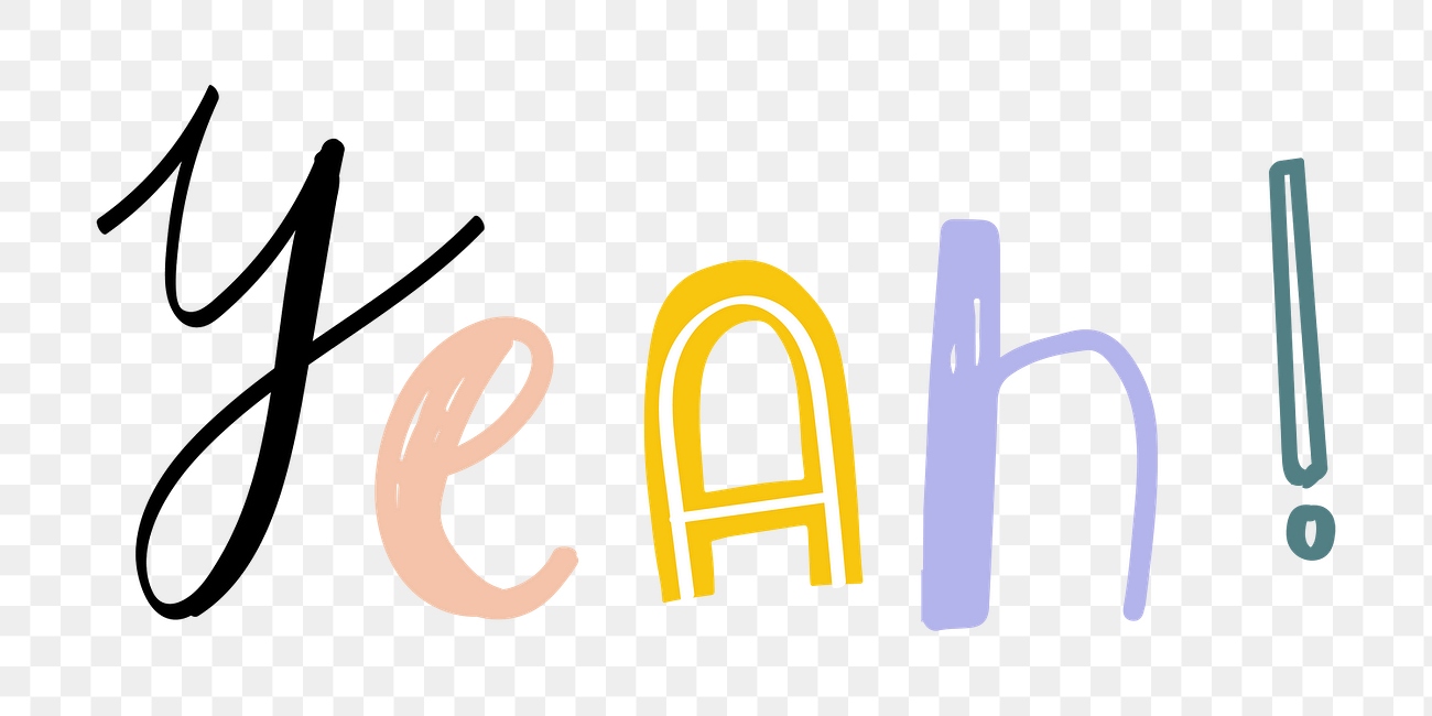 Yeah! text doodle hand drawn | Free PNG Sticker - rawpixel