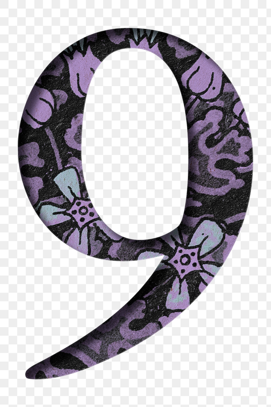 Vintage purple number 9 png | Premium PNG Sticker - rawpixel