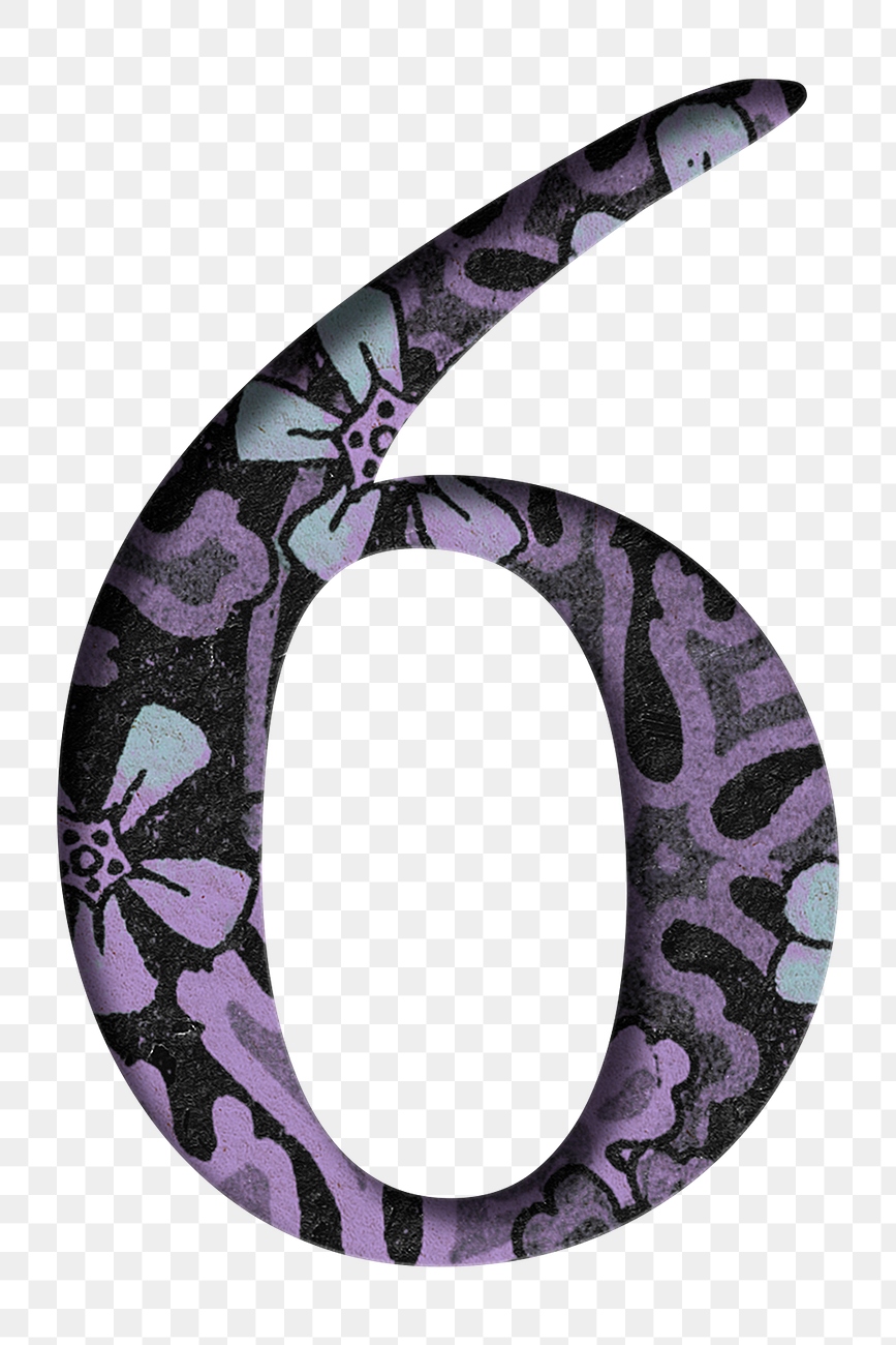 Vintage purple number 6 png | Free PNG Sticker - rawpixel