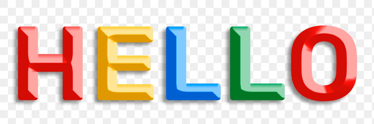 Hello word png bevel font | Premium PNG Sticker - rawpixel