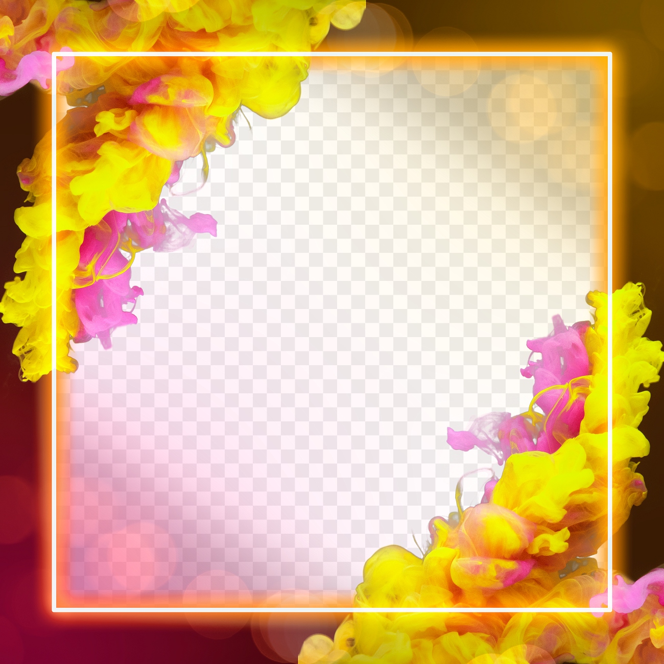 Glowing neon frame png yellow | Free PNG - rawpixel
