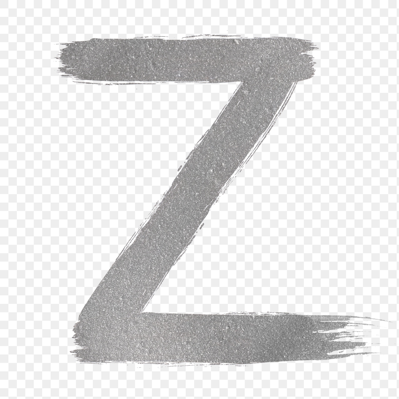 Transparent letter z silver brush | Free PNG Sticker - rawpixel