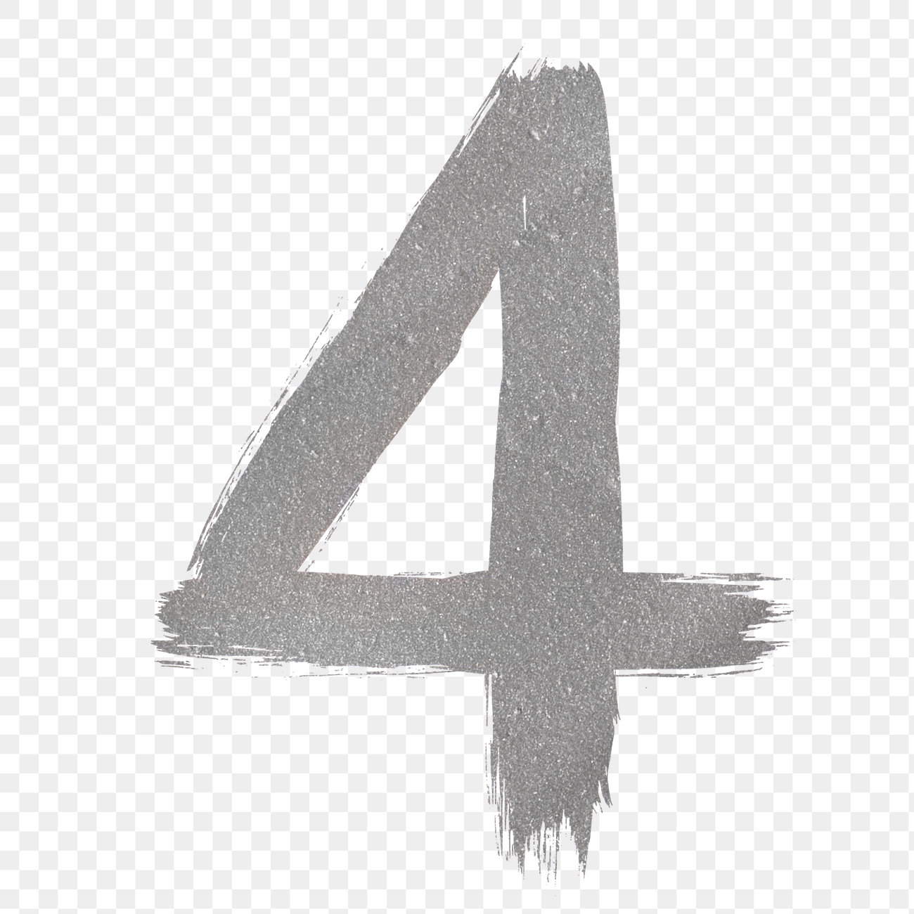 Number 4 brush stroke png | Premium PNG Sticker - rawpixel