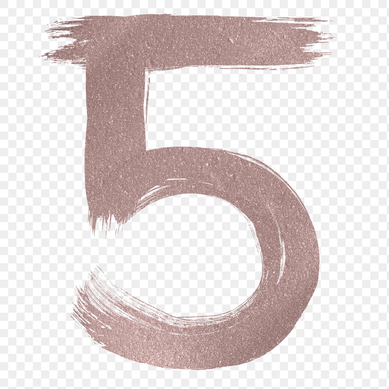 Number 5 png brush stroke | Premium PNG Sticker - rawpixel