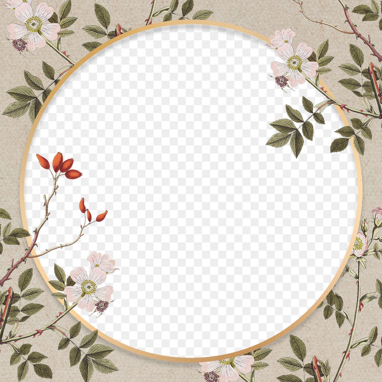 Gold floral round frame png | Free PNG - rawpixel
