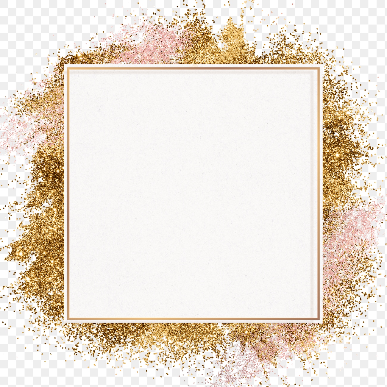 Sparkly gold frame png glitter | Premium PNG Sticker - rawpixel