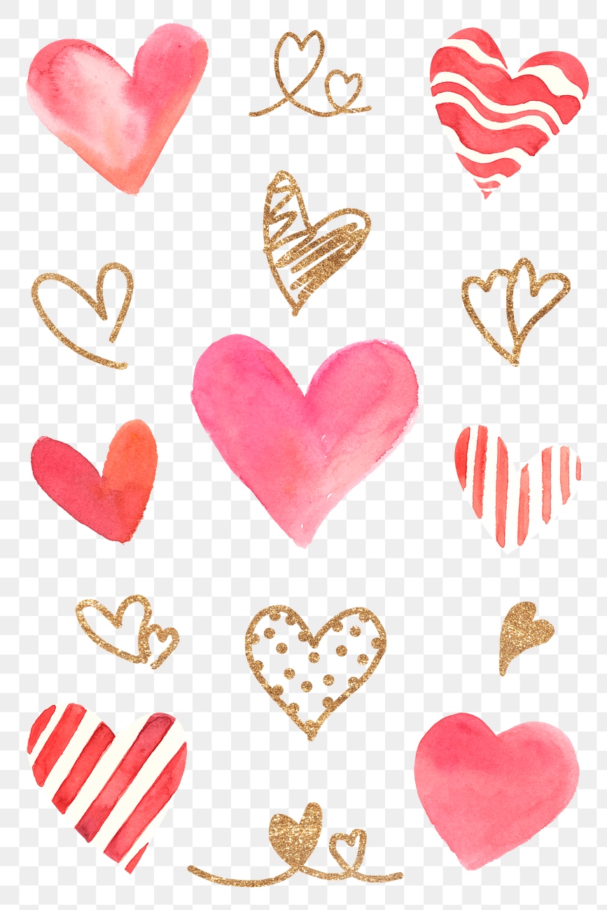 Cute heart sticker set png | Premium PNG - rawpixel