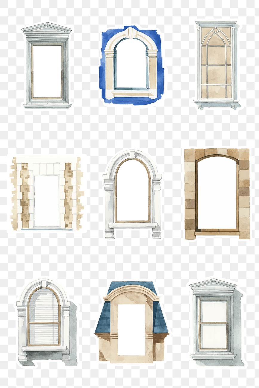Old window architecture png set | Premium PNG - rawpixel
