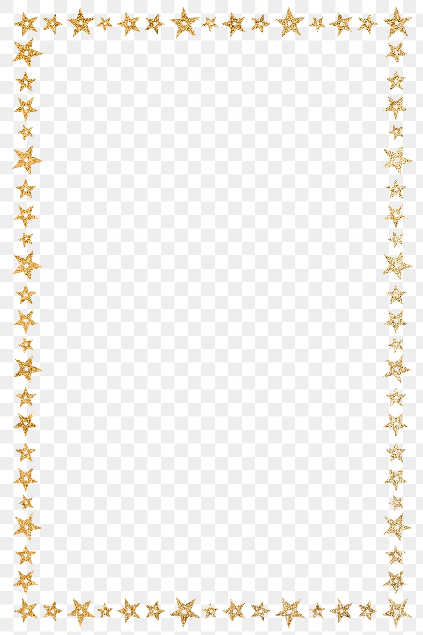 Gold sparkling star rectangular border | Premium PNG - rawpixel