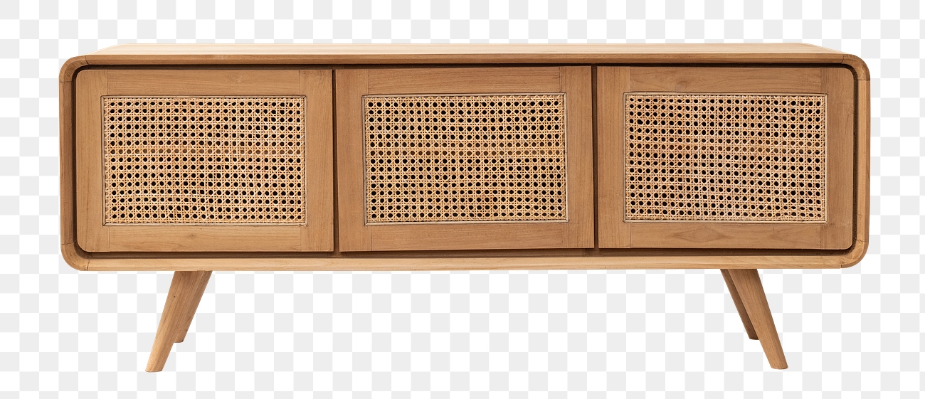 Rattan cabinet png mid century | Premium PNG Sticker - rawpixel
