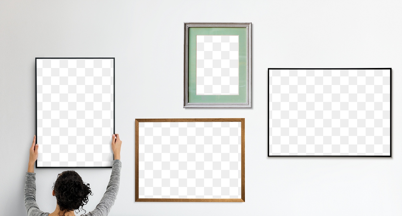 Photo frames white wall transparent | Premium PNG - rawpixel