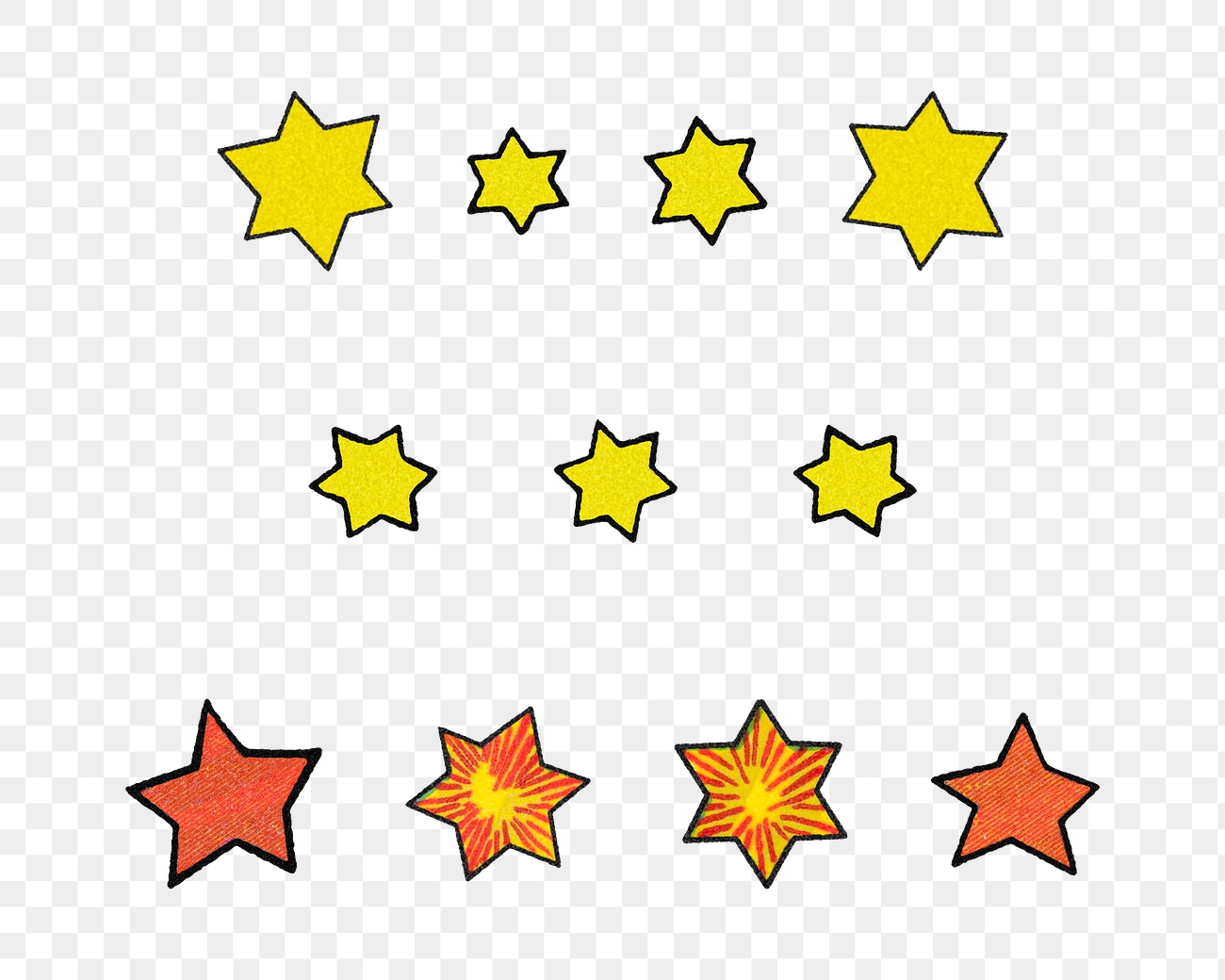 Vintage star collection design element | Premium PNG - rawpixel
