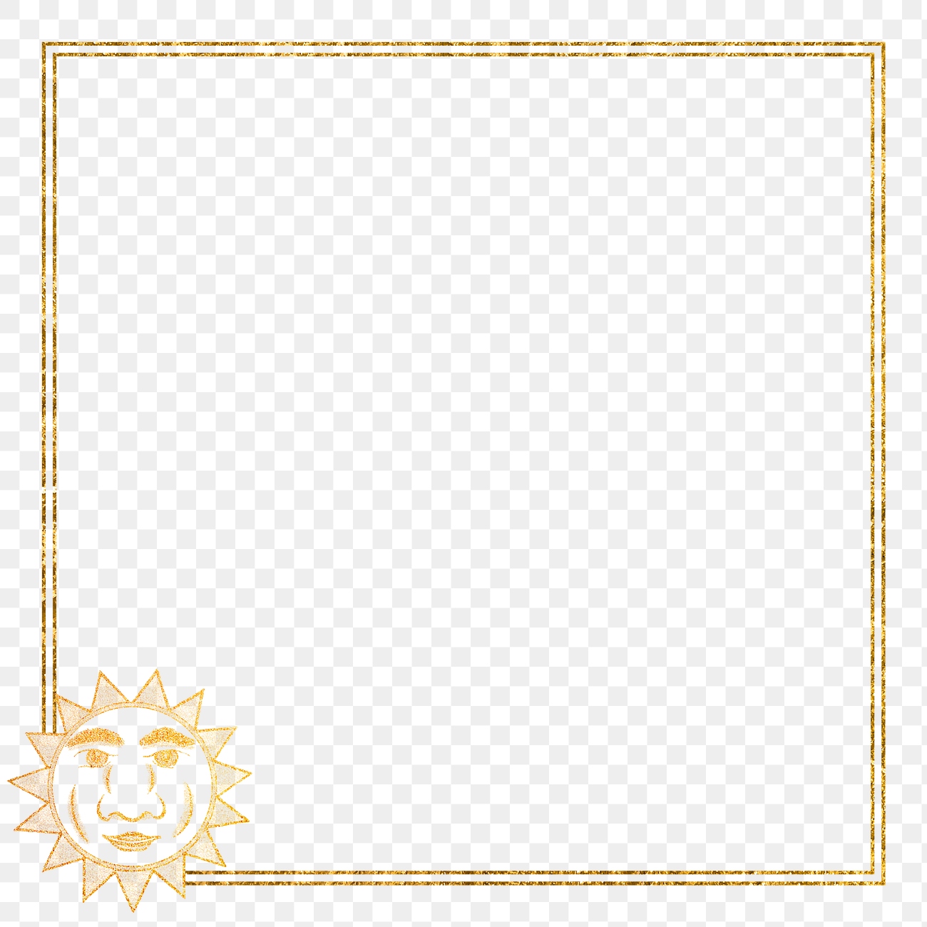 Gold celestial sun face frame | Free PNG - rawpixel