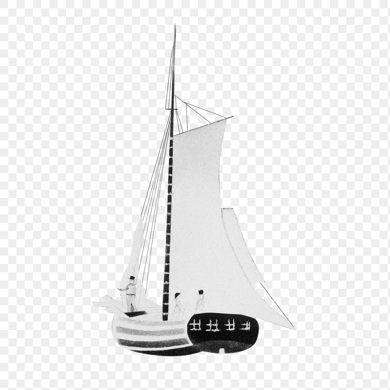 A sailboat vintage illustration transparent | Premium PNG Sticker ...