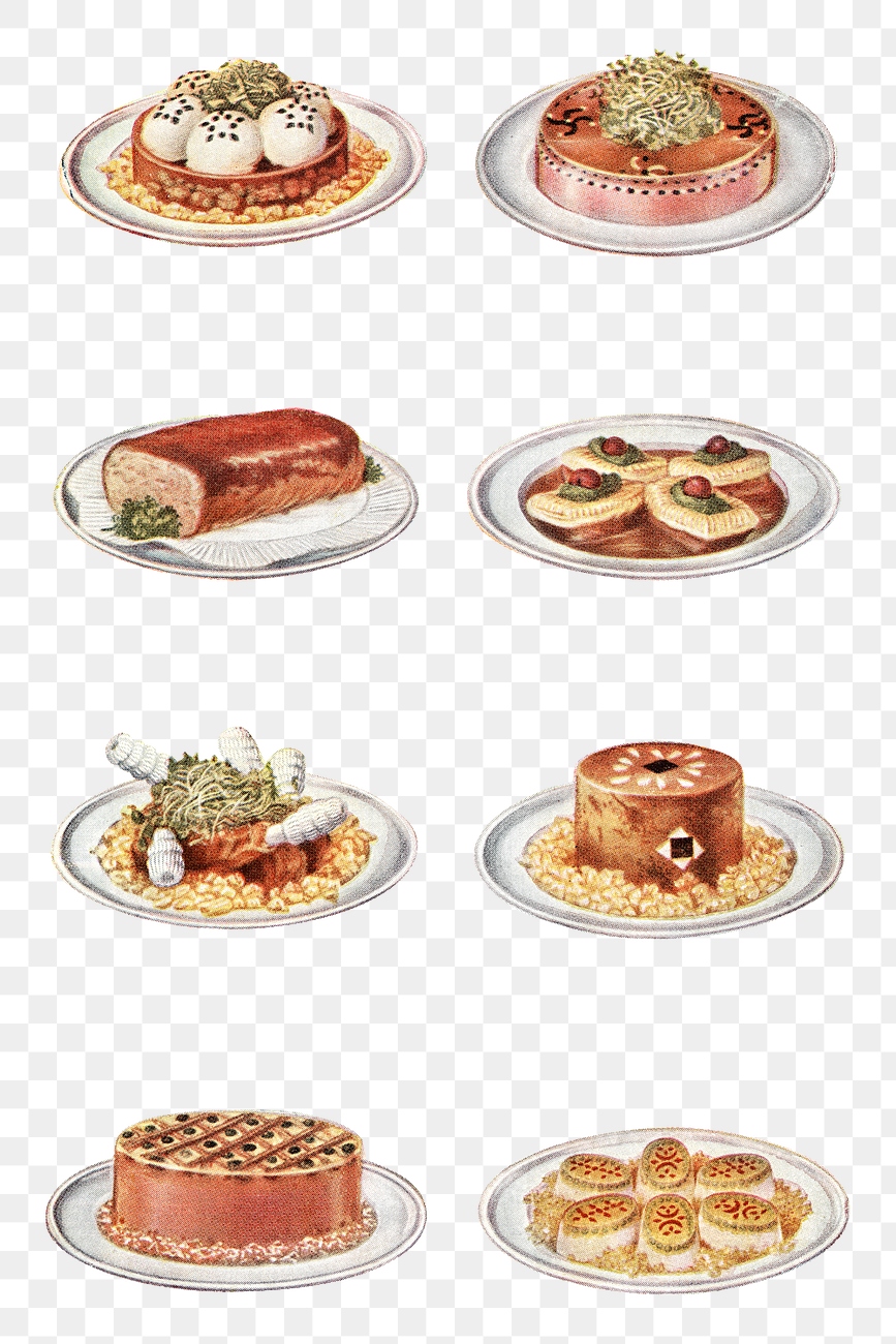 Vintage cold entrée illustrations of chicken | Free PNG - rawpixel