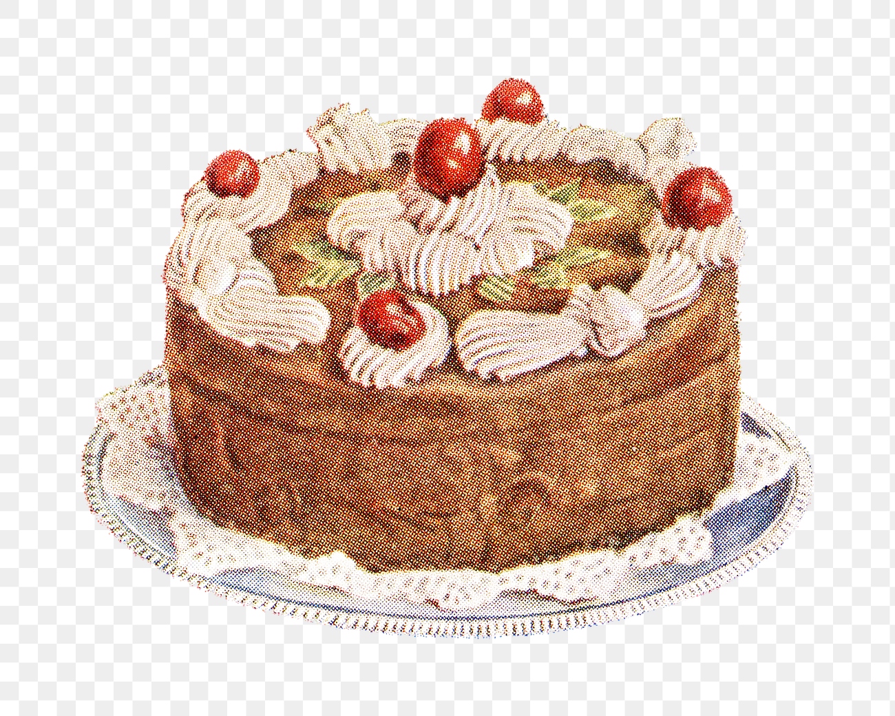 Vintage hand drawn fancy cake | Premium PNG Sticker - rawpixel