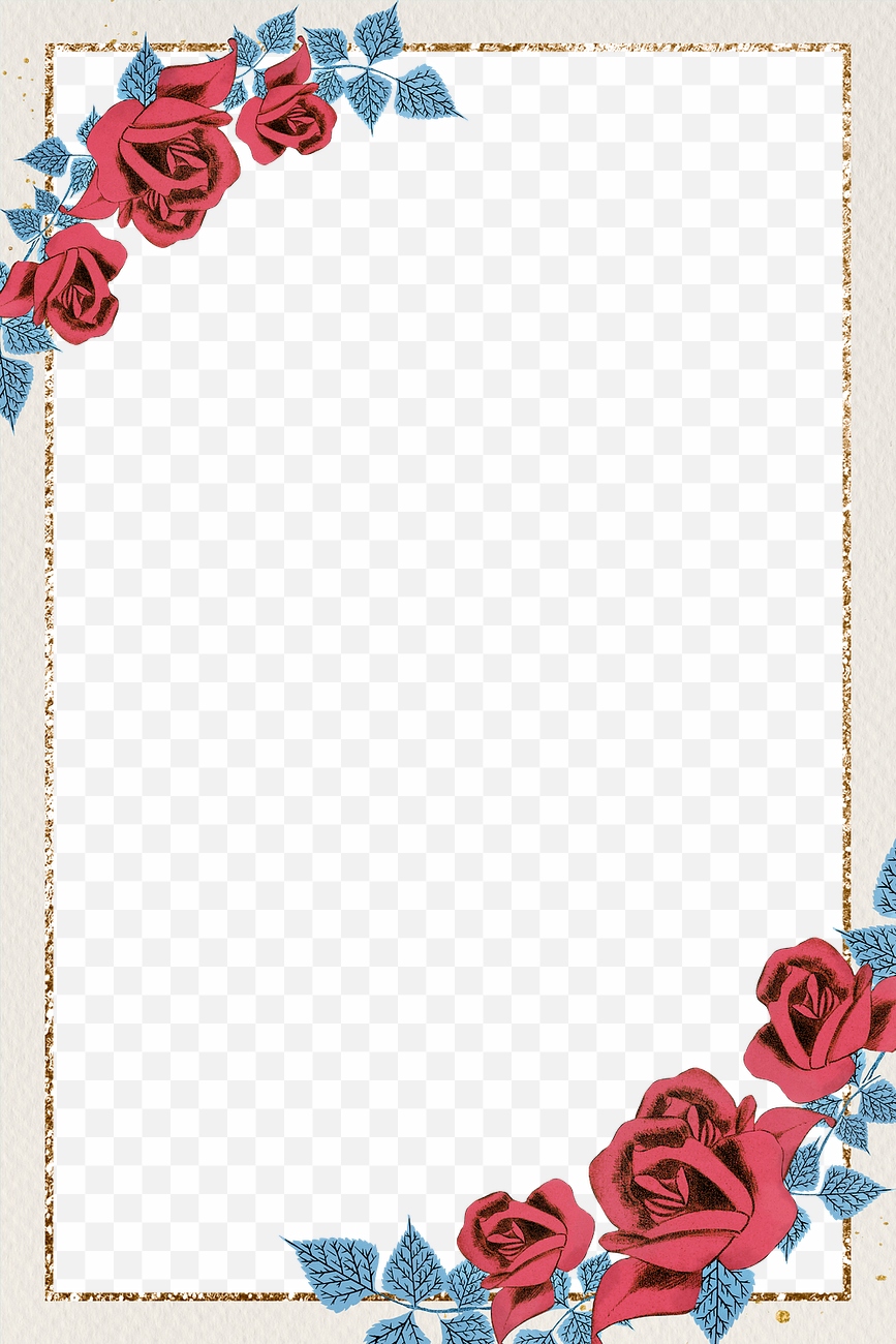Vintage red roses frame png | Free PNG - rawpixel