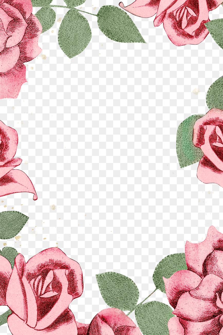 Vintage pink roses frame png | Premium PNG - rawpixel