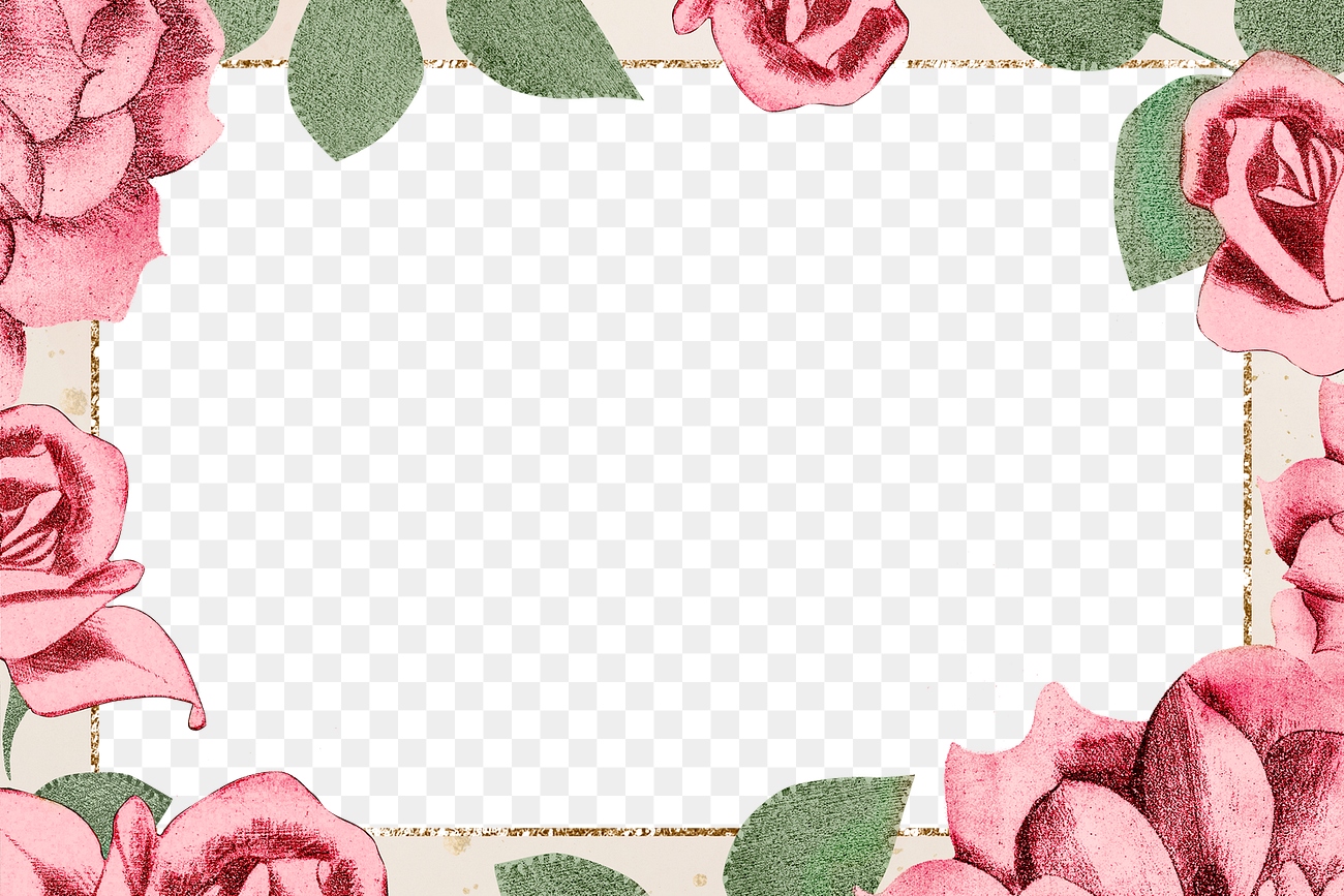 Vintage pink roses frame png | Free PNG - rawpixel