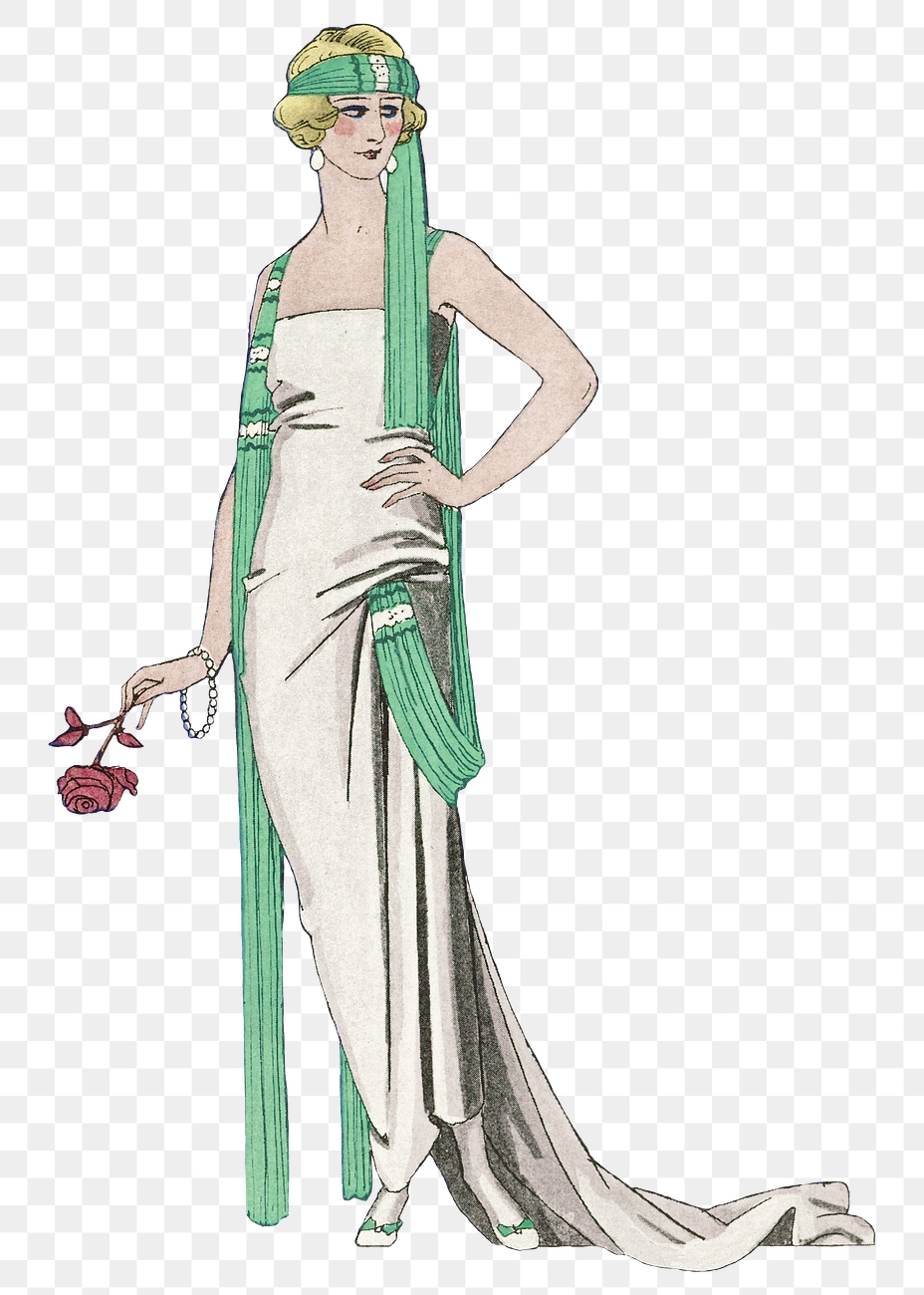 1920s women's fashion png, remix | Premium PNG Sticker - rawpixel