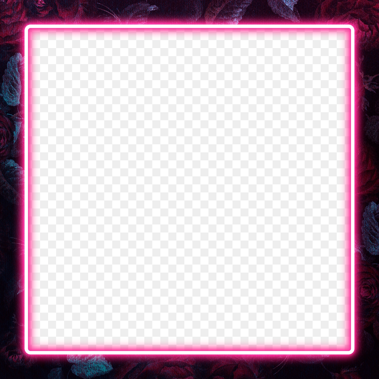 Pink neon frame vintage dark | Premium PNG - rawpixel