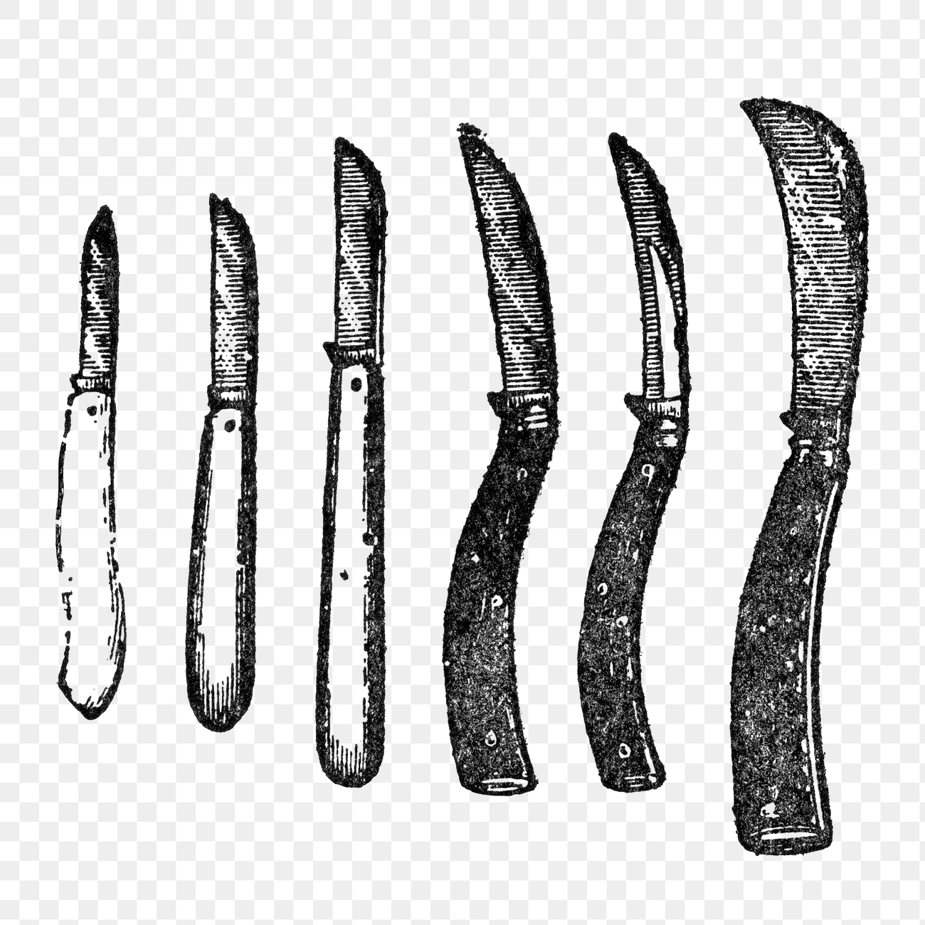 Pruning knives sticker png, black | Premium PNG - rawpixel