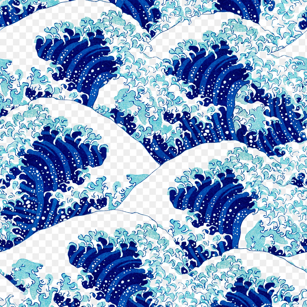 Japanese blue wave png pattern, | Premium PNG - rawpixel