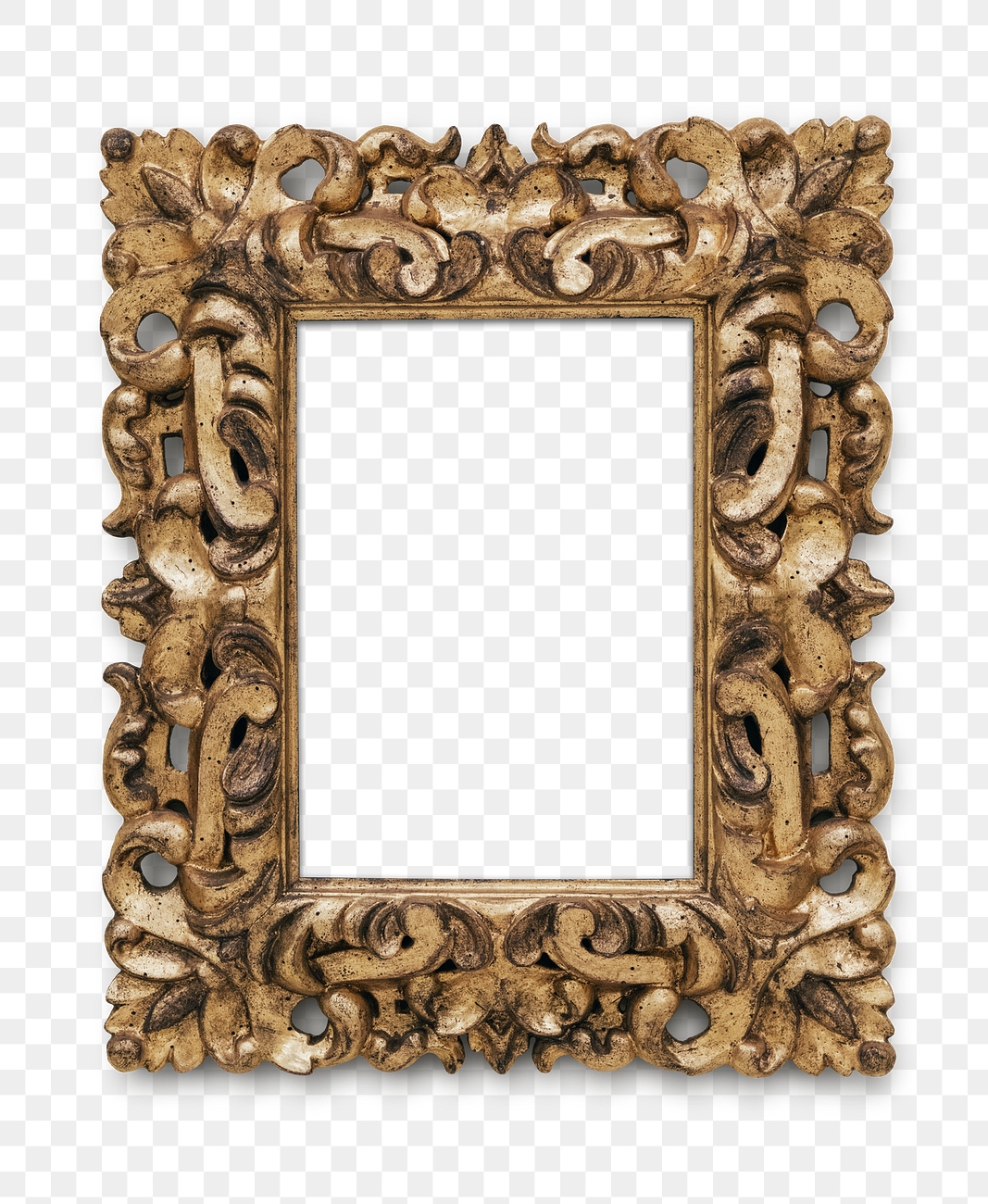 Vintage rectangle gold picture frame | Premium PNG - rawpixel