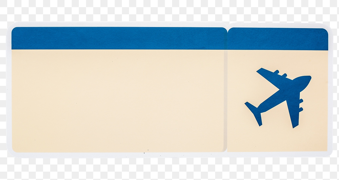 Flight ticket paper craft illustration | Premium PNG Sticker - rawpixel