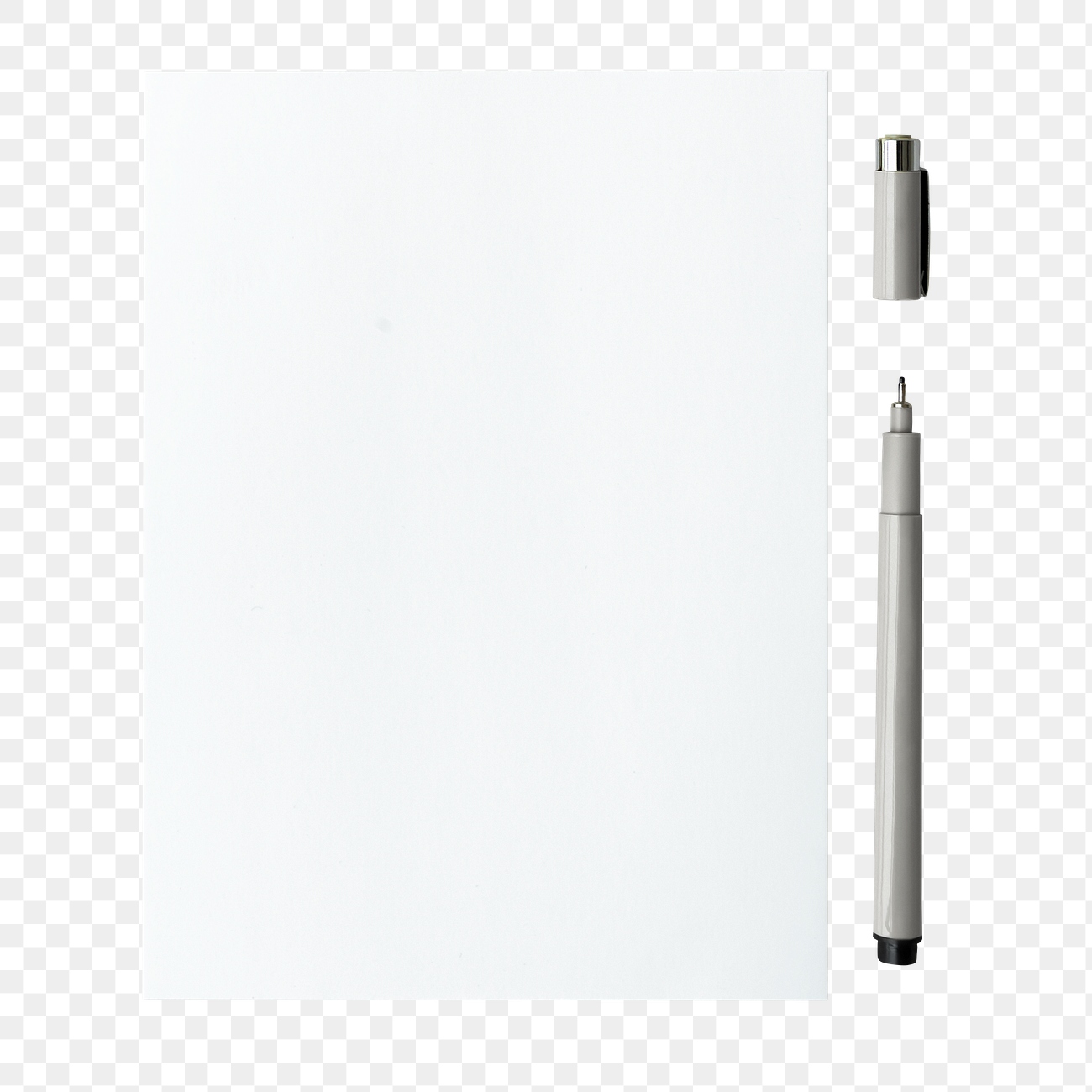 White paper pen set transparent | Premium PNG Sticker - rawpixel