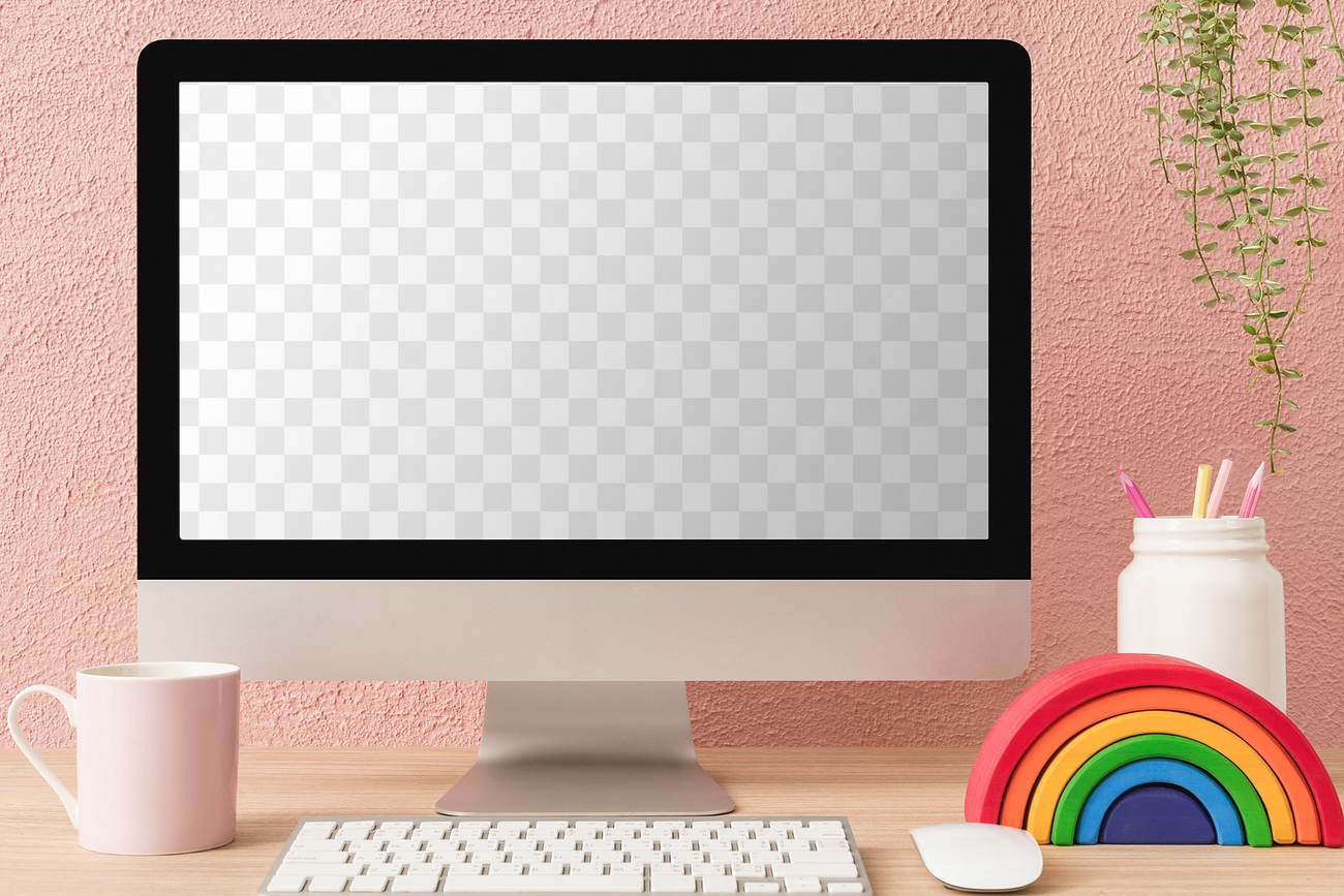 Computer mockup png, transparent screen, | Premium PNG Mockup - rawpixel