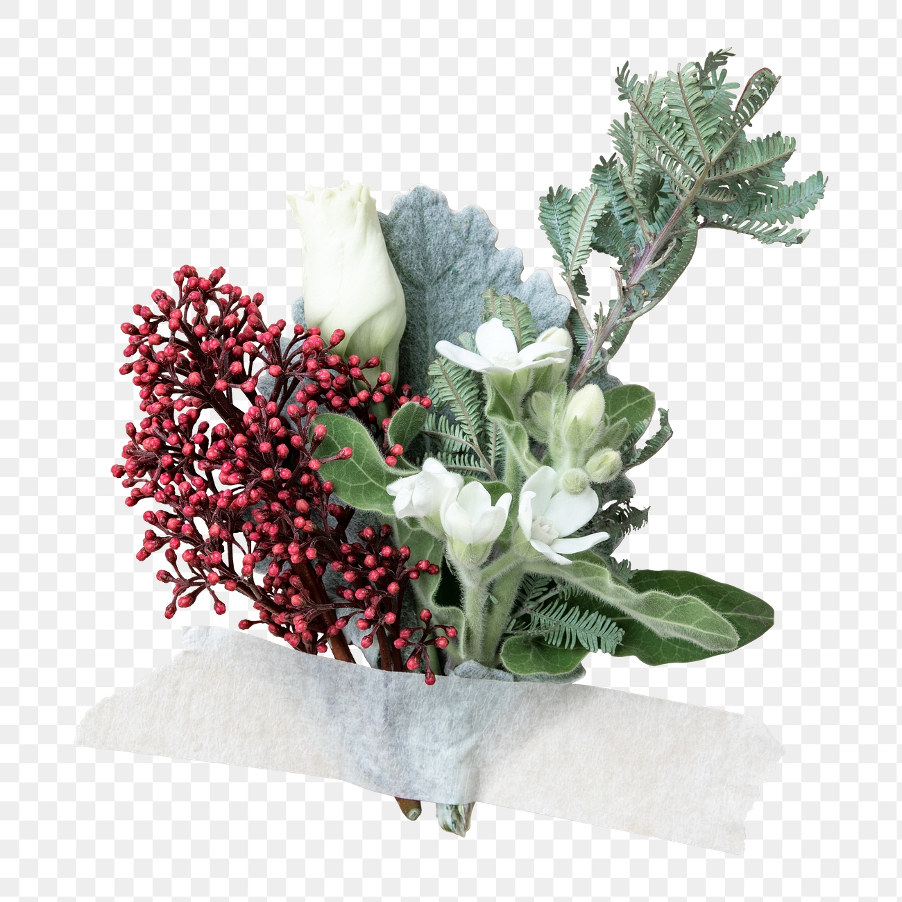 PNG flower bouquet white paper | Premium PNG - rawpixel