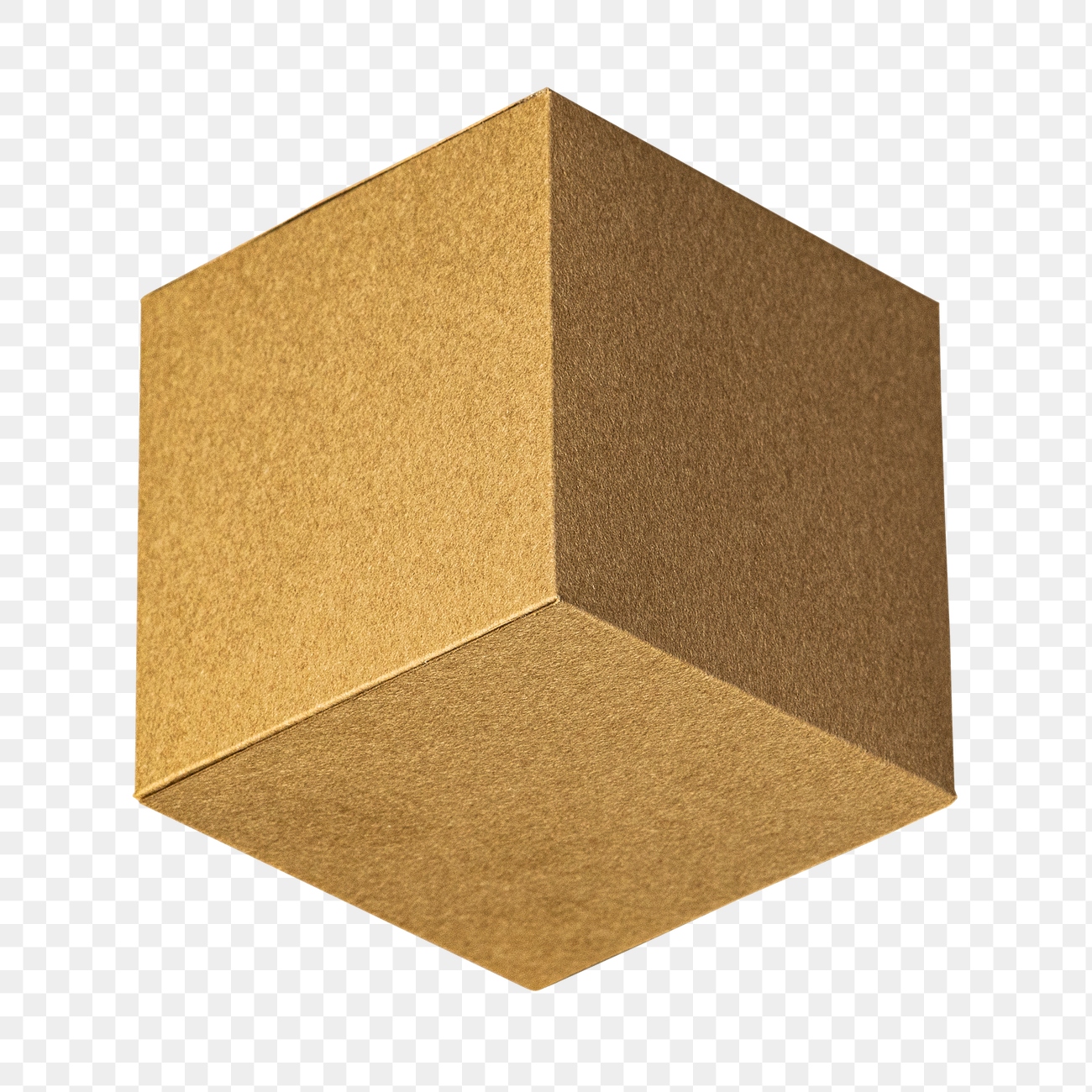 3D golden cubic shaped paper | Premium PNG Sticker - rawpixel