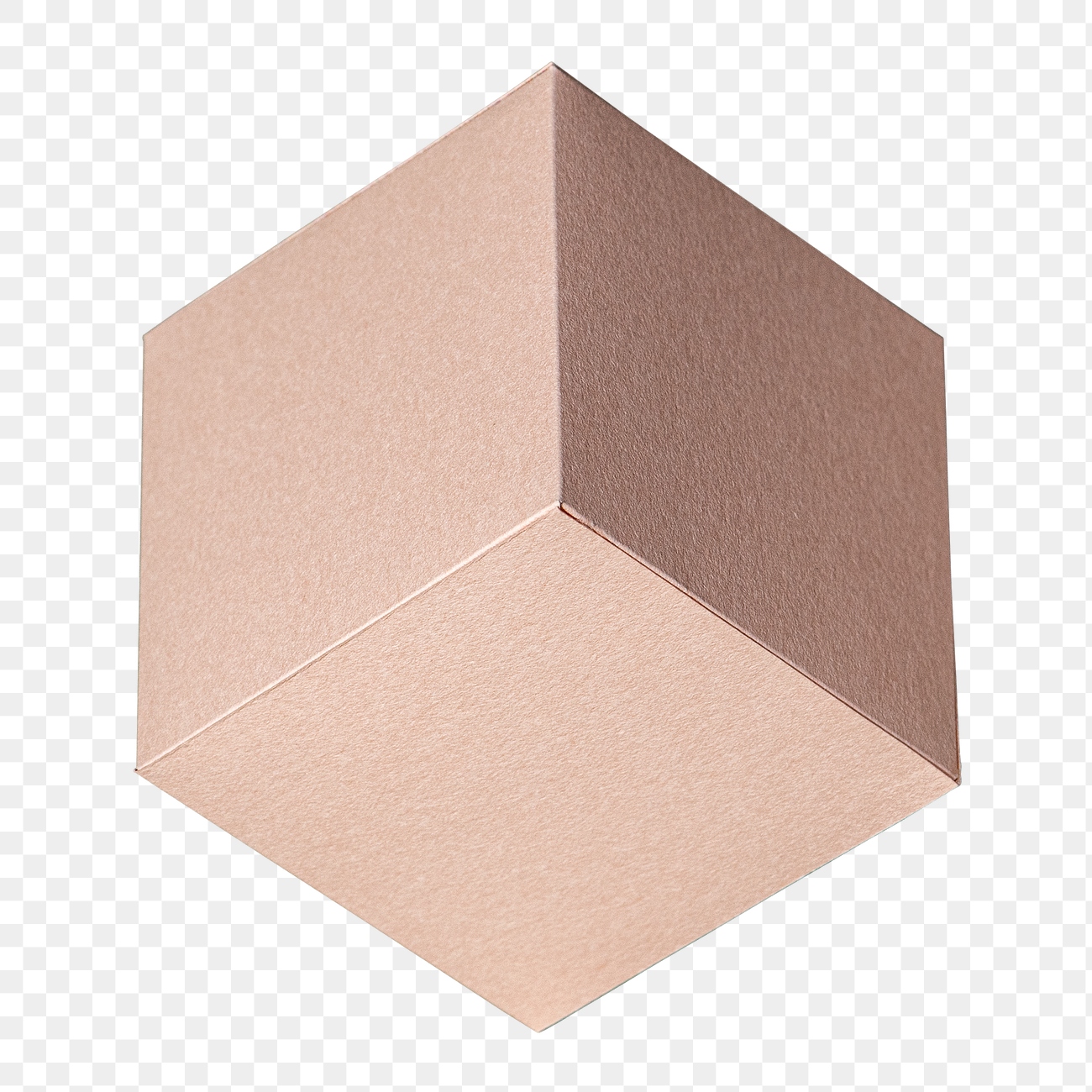 3D pink cubic shaped paper | Premium PNG Sticker - rawpixel